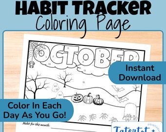 November Monthly Habit Tracker Coloring Sheet, Productivity Tracker ...
