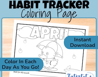 October Monthly Habit Tracker Coloring Sheet, Productivity Tracker ...