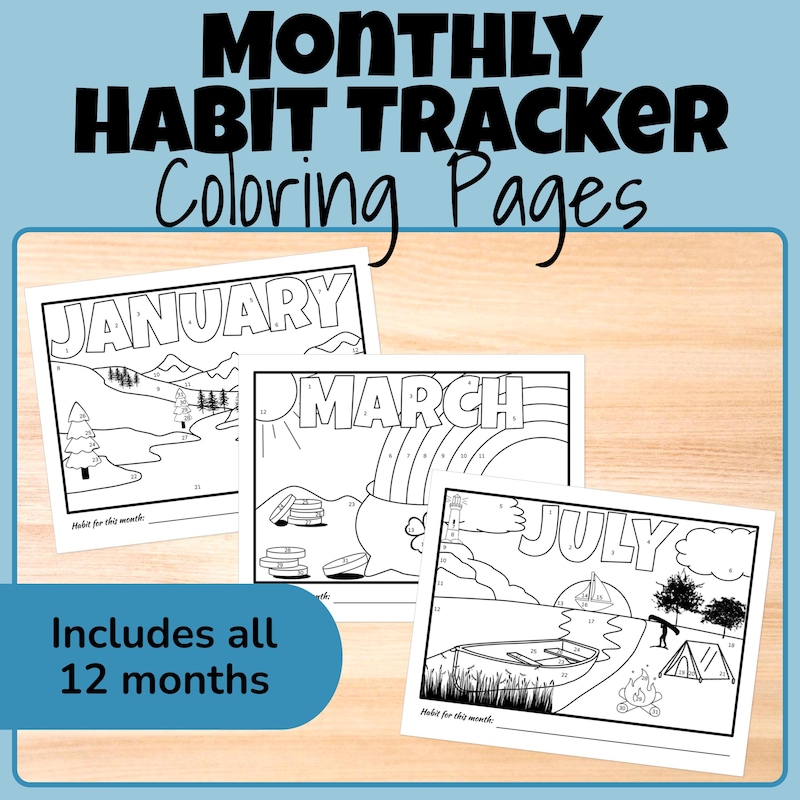 Habit Tracker Coloring - Etsy