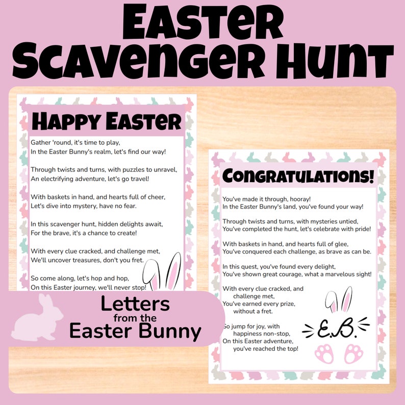 Easter Scavenger Hunt Indoor Game for Kids 8+, Easter Treasure Hunt ...