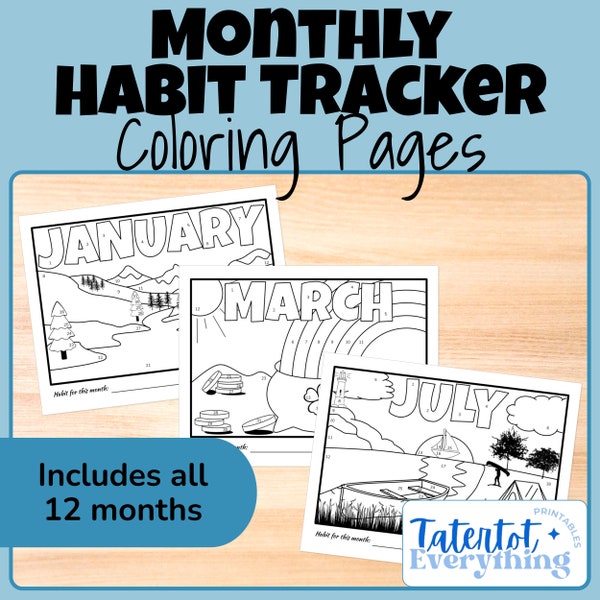 Habit Tracker Coloring - Etsy