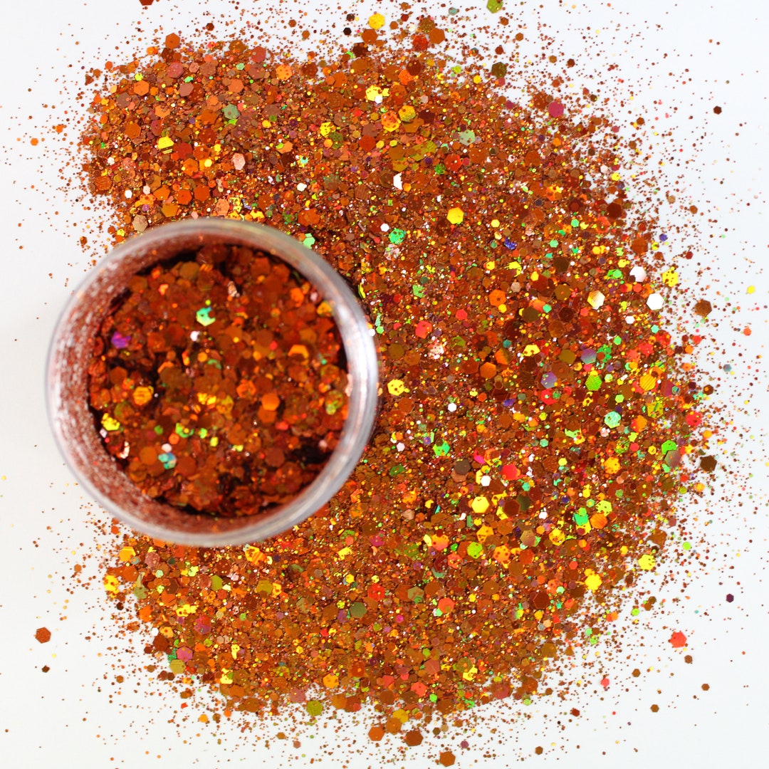 10g Burnt Orange Glitter - Premium Glitter for Crafts, Nail Art, and ...