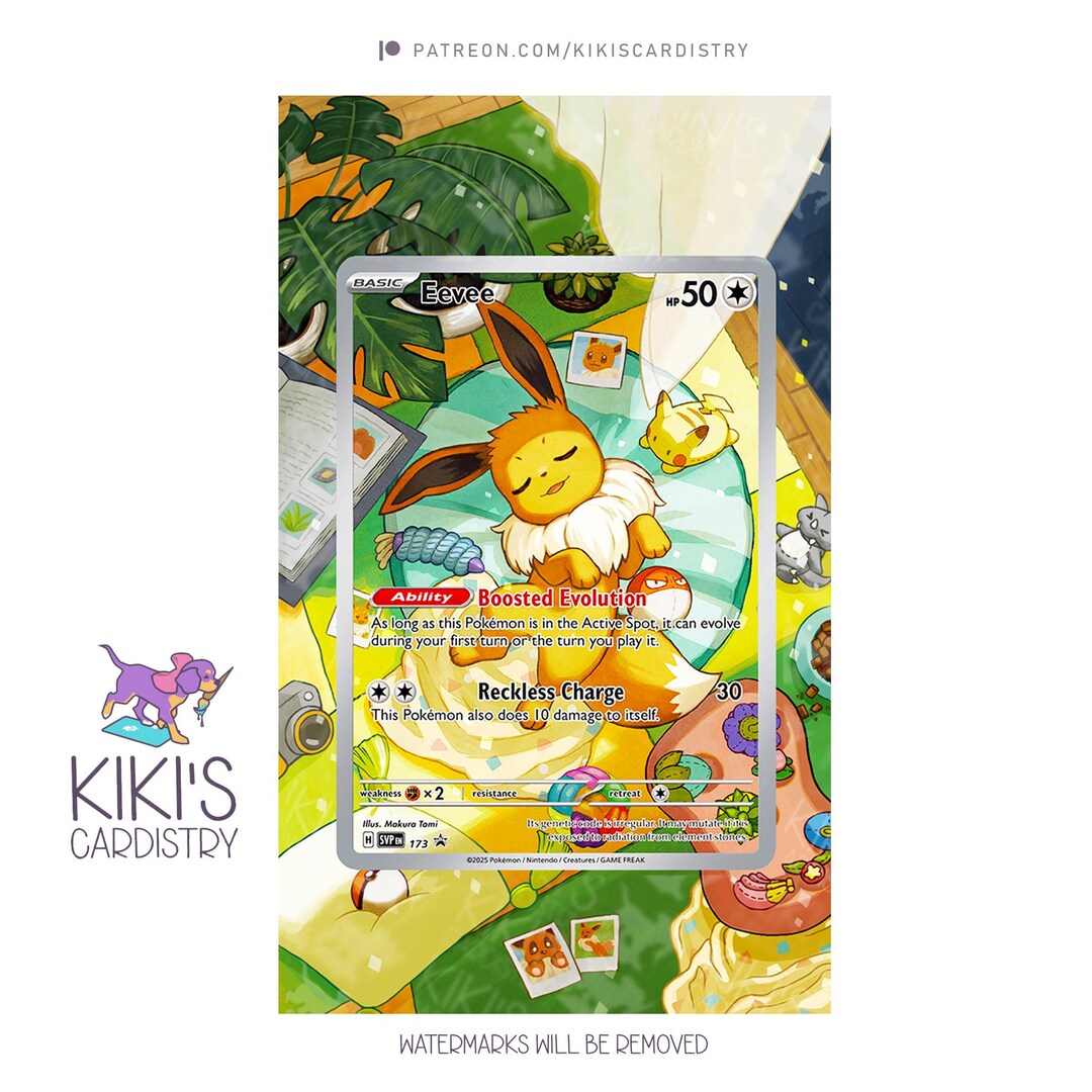 Eevee Printable Extended Artwork | Digital Download | Promo SVP 173 - Etsy