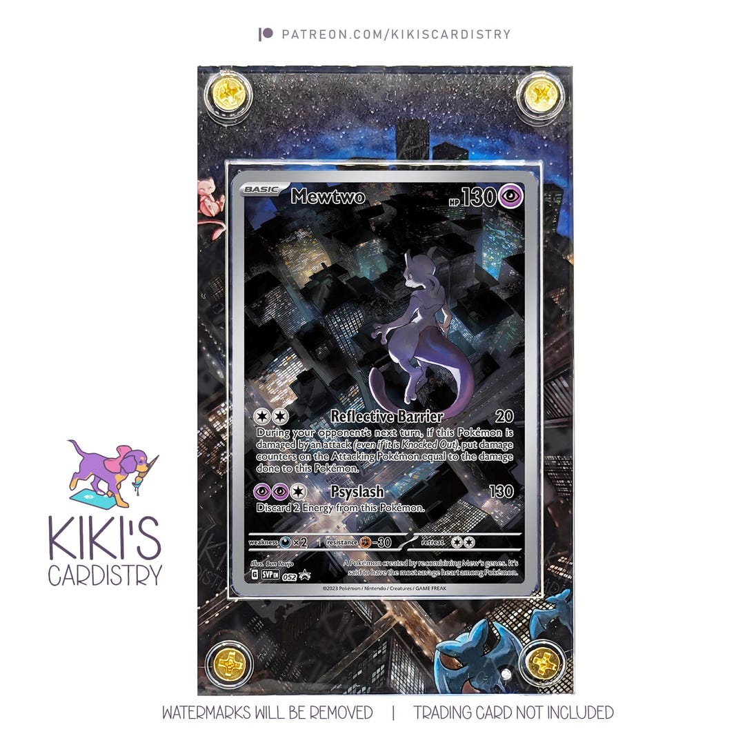 Mewtwo 151 Extended Artwork Acrylic Card Display Case 052 Promo - Etsy