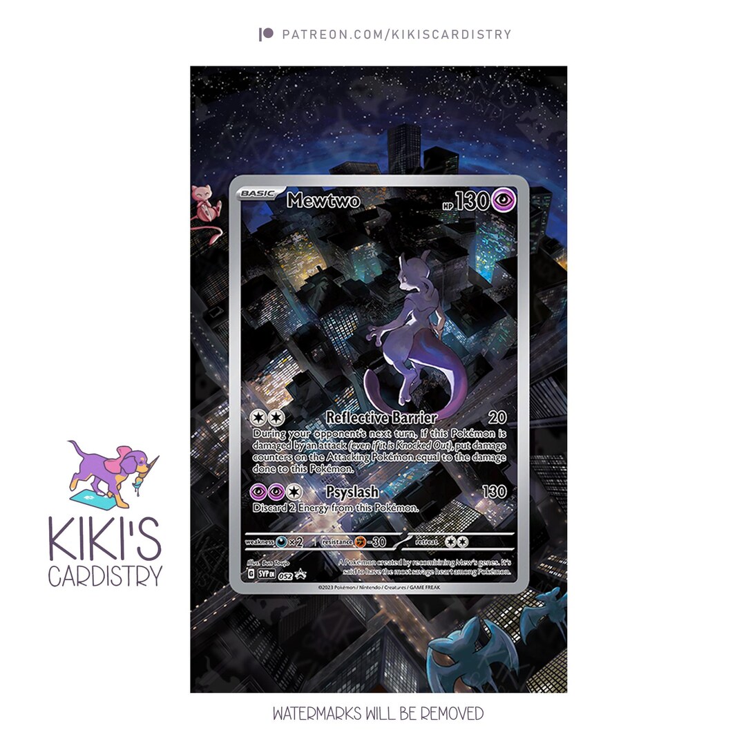 Mewtwo Printable Extended Artwork | Digital Download | Promo SVP 052 - Etsy