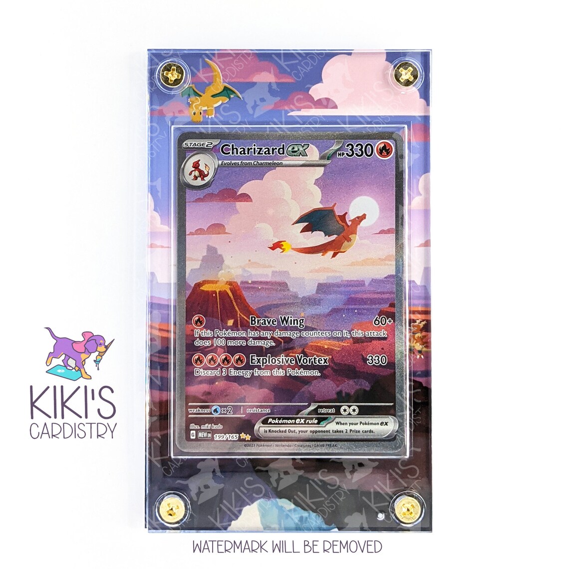 Charizard 151 Extended Artwork Acrylic Card Display Case リザードン SAR Sv2a ...