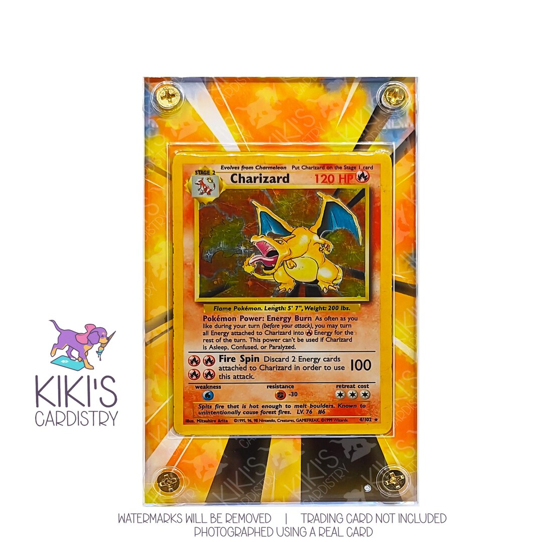 Charizard Base Set Extended Artwork Acrylic Card Display Case | 4/102 ...