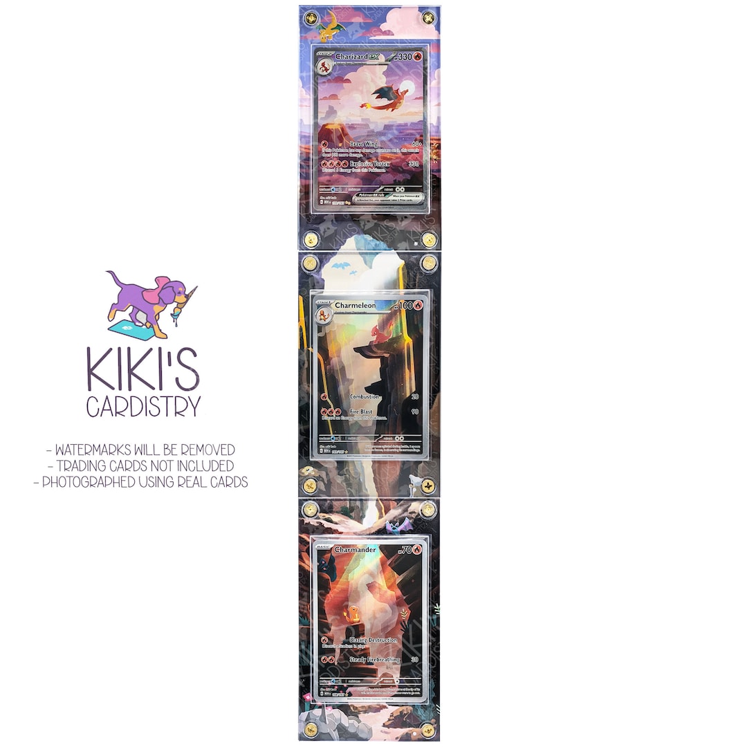 Charmander, Charmeleon & Charizard 151 Extended Artwork Acrylic Card ...