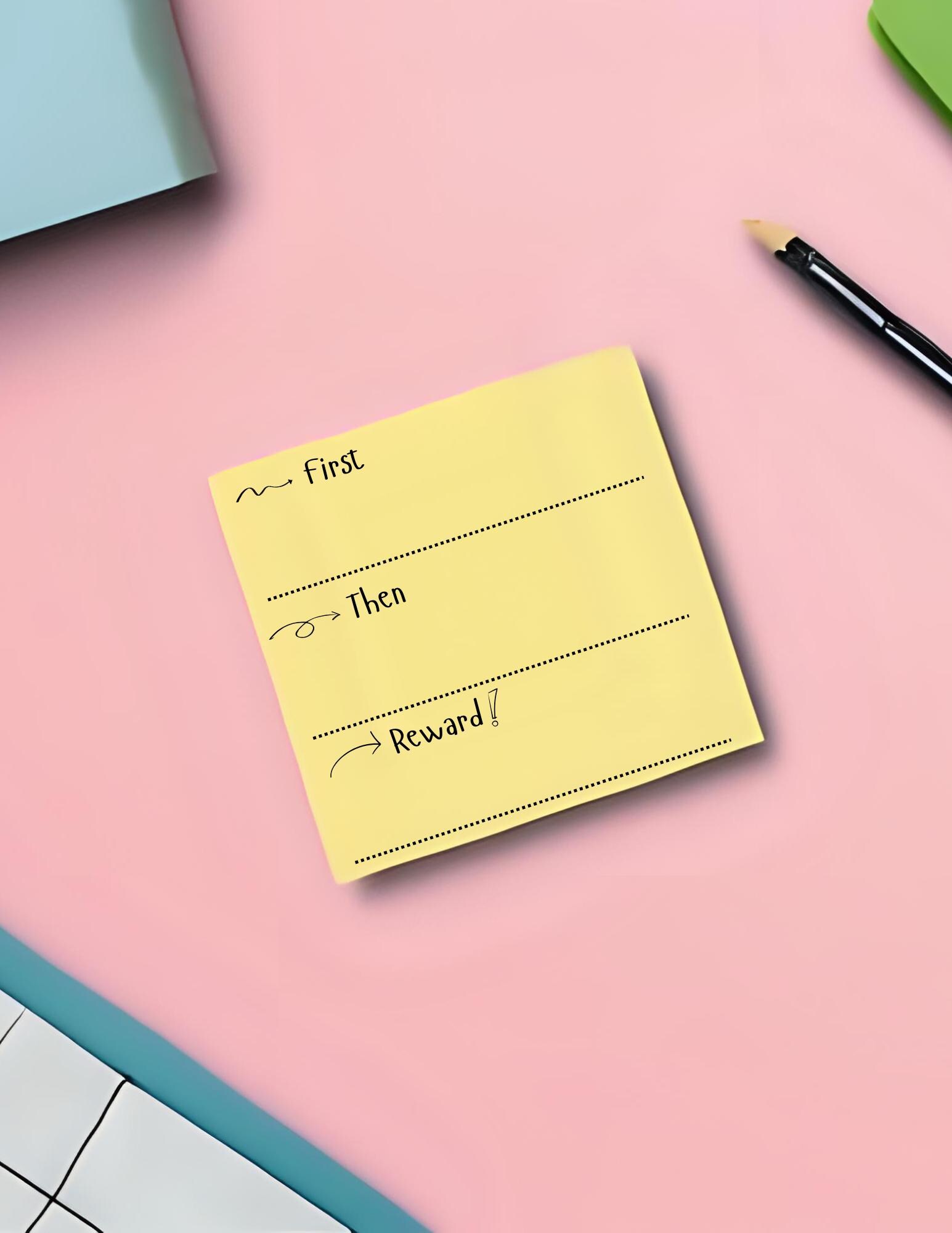 Printable Sticky Note To-do List Template | First Then Chart ...