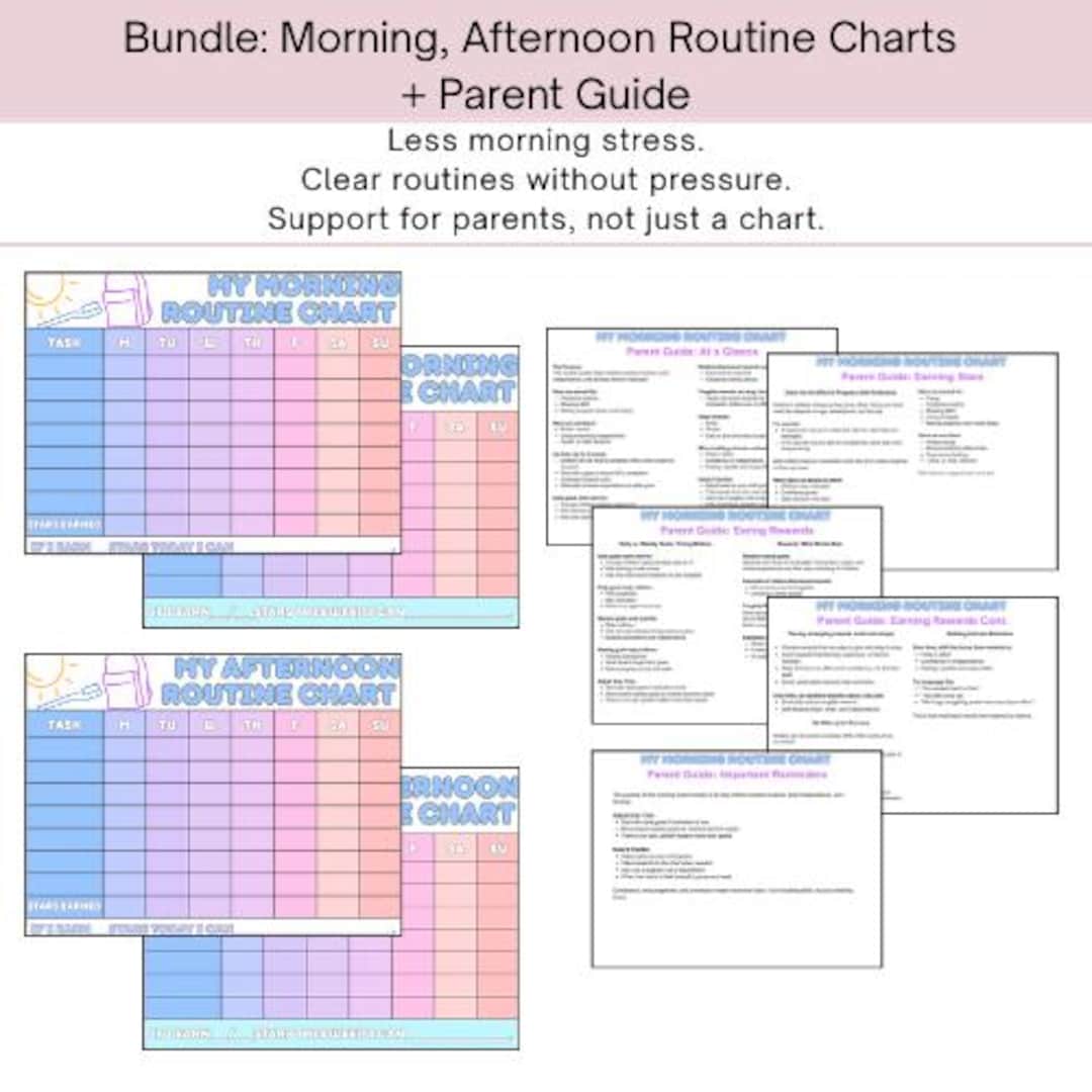 Morning + After School Routine Chart for Kids | Effort-based Reward ...