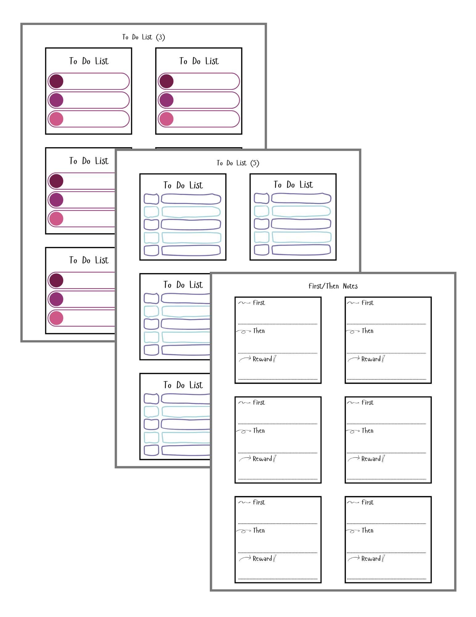 Printable Sticky Note To-do List Template | First Then Chart ...