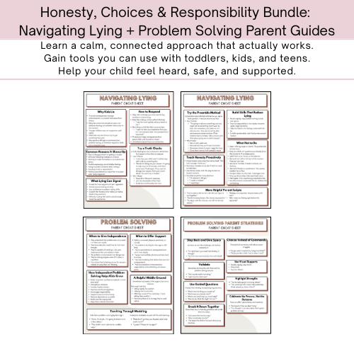 Honesty + Problem Solving Parent Support Bundle | Navigating Lying in ...