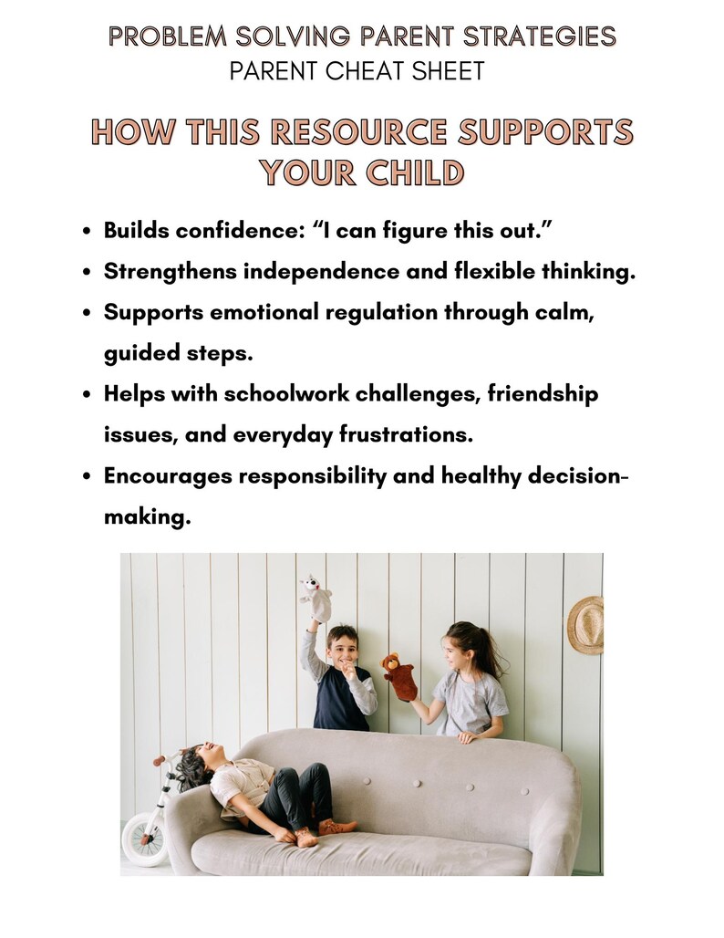 Calm Parenting Problem-solving Cheat Sheet | SEL Guide | Helping Kids ...