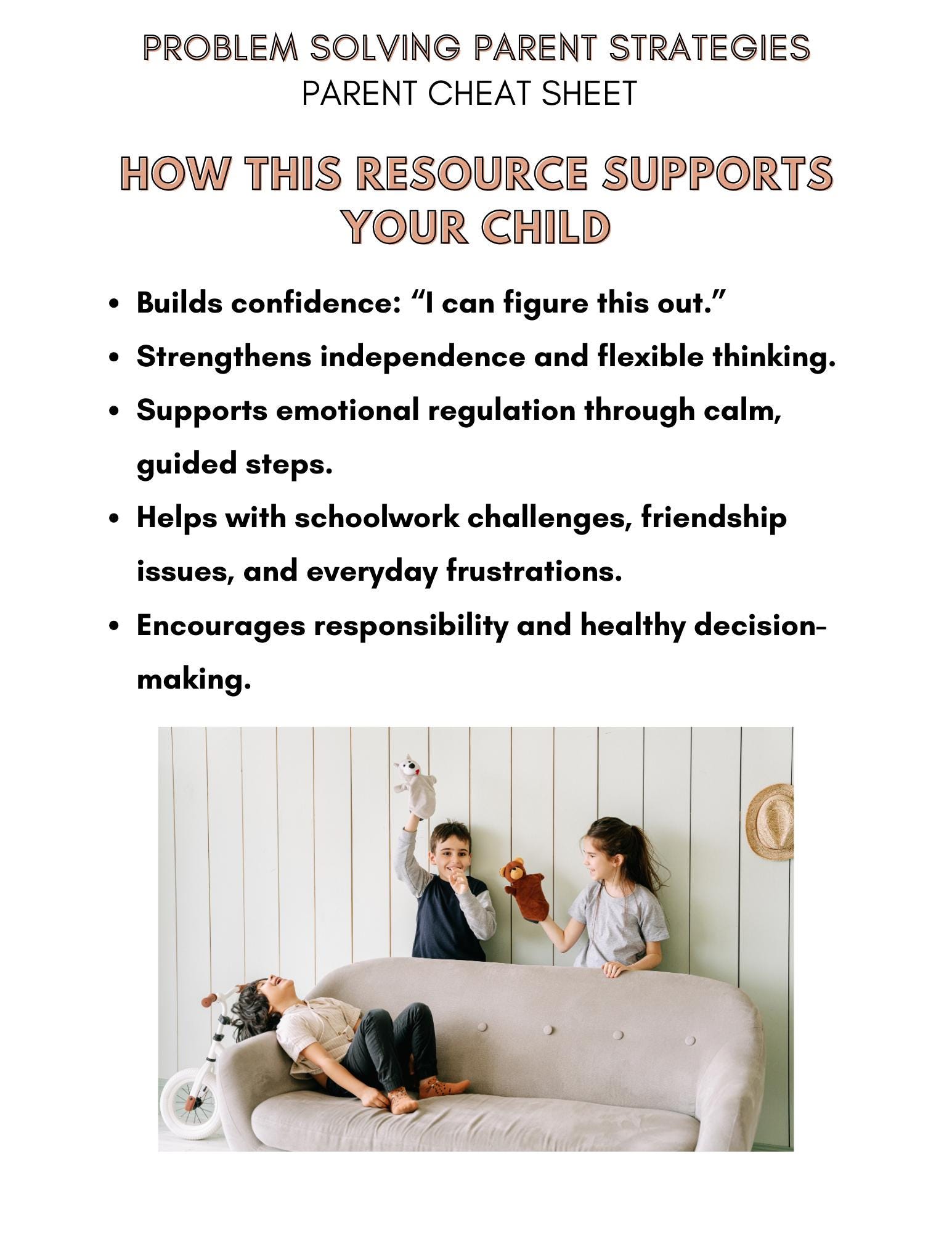 Calm Parenting Problem-solving Cheat Sheet | SEL Guide | Helping Kids ...
