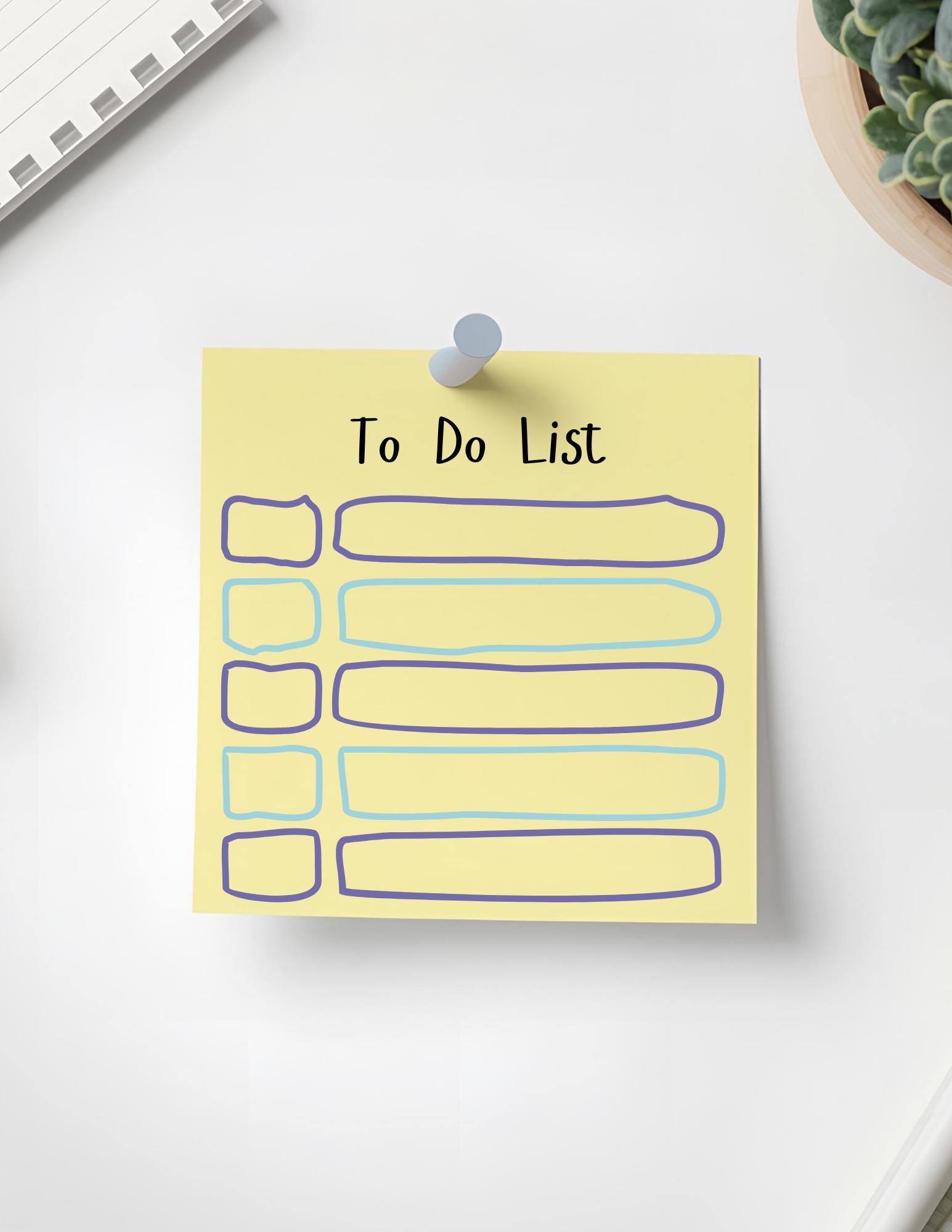 Printable Sticky Note To-do List Template | First Then Chart ...
