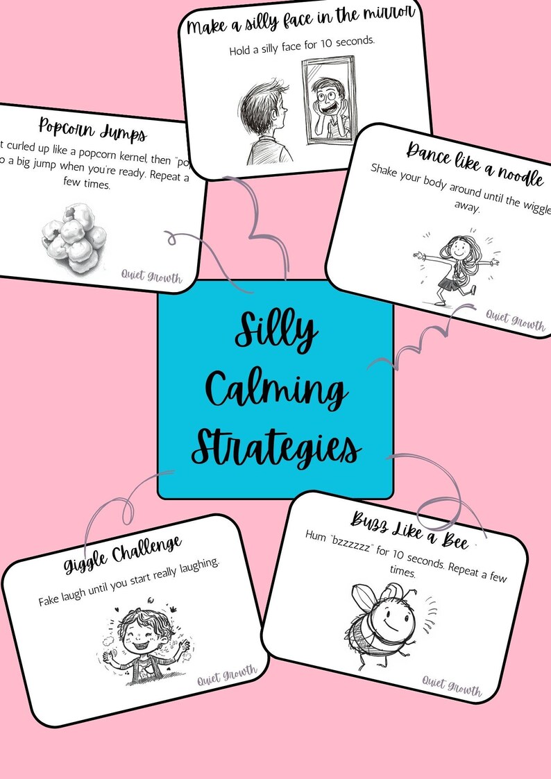 Silly Calm Down Cards | Coping Skills Activity | Feelings + Emotion ...