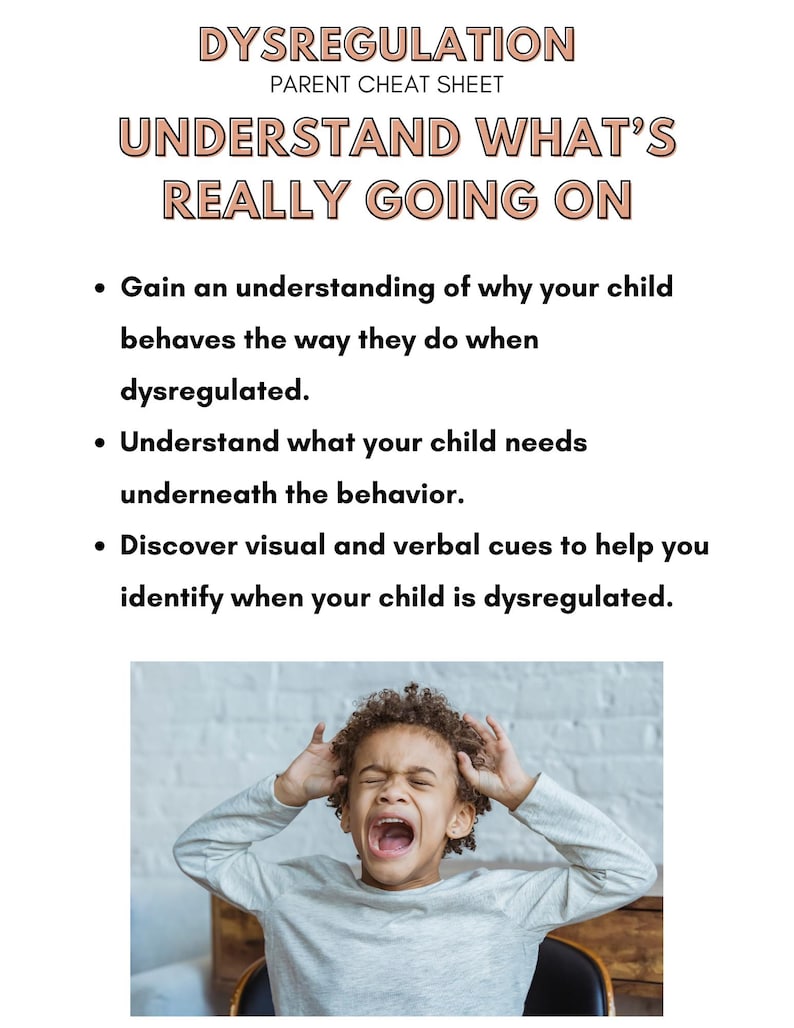 Calm Parenting Dysregulation Cheat Sheet | Identify Triggers, Co ...
