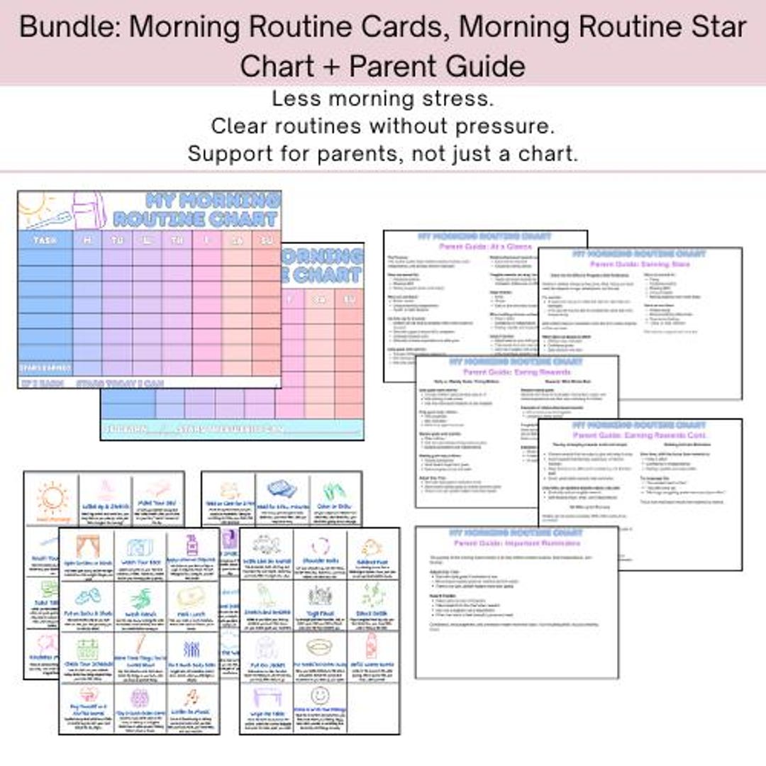 Bundle: Mindful Morning Routine for Kids | Calm Morning Routine Cards ...