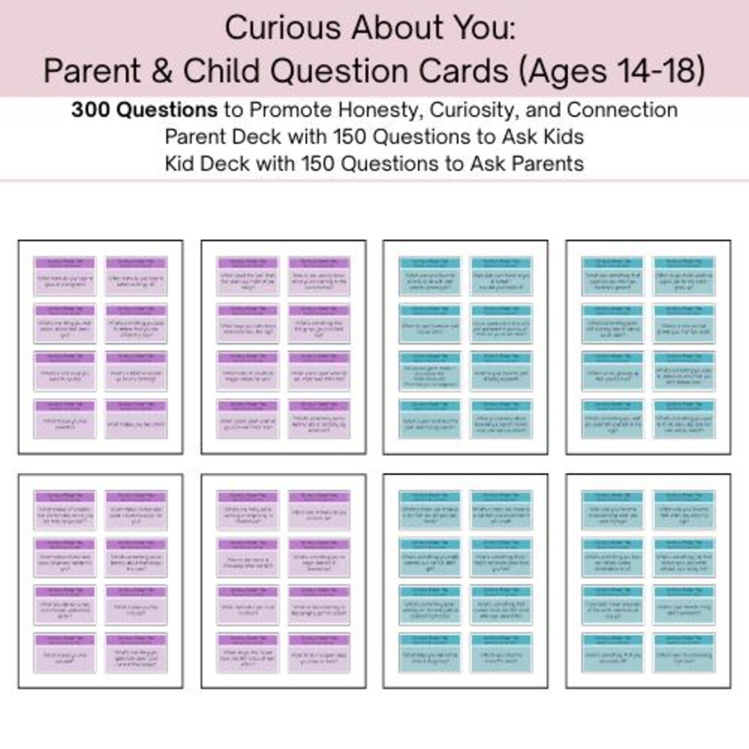 Parent Child Bonding Activity | 300 Question Cards for Families | Teen ...