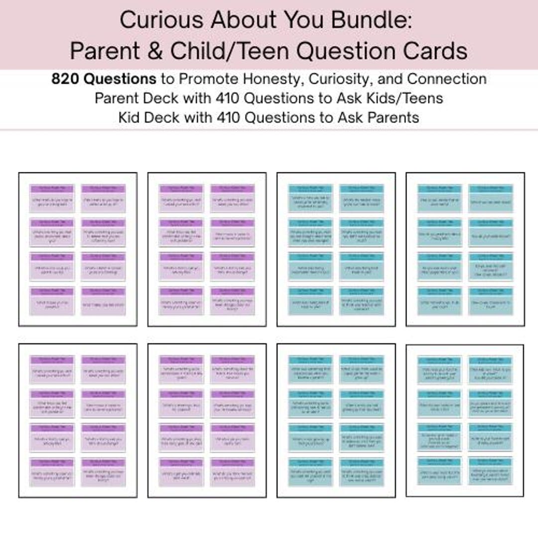 Parent Child Bonding Activity | 820 Question Cards for Families ...