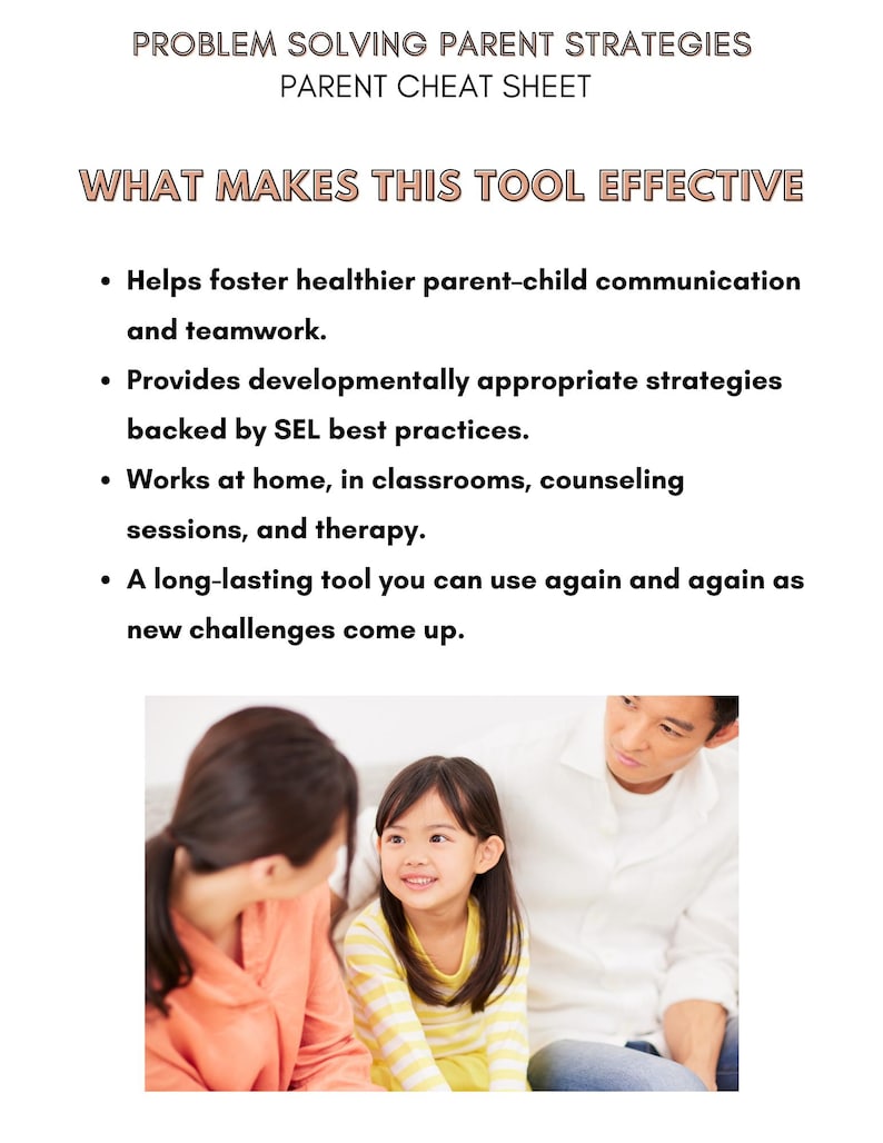 Calm Parenting Problem-solving Cheat Sheet | SEL Guide | Helping Kids ...