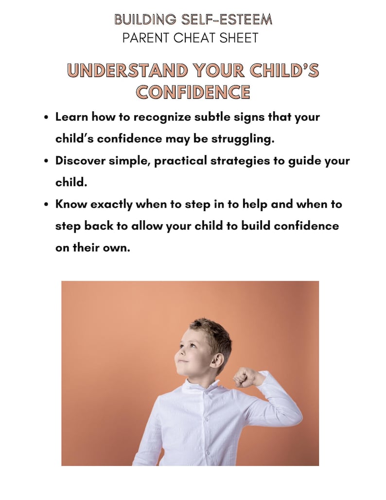 Calm Parenting Self-esteem Cheat Sheet | Confidence Building Guide for ...