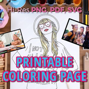 Printable Swiftie Coloring Page for Kids Adults Taylor Digital Eras ...