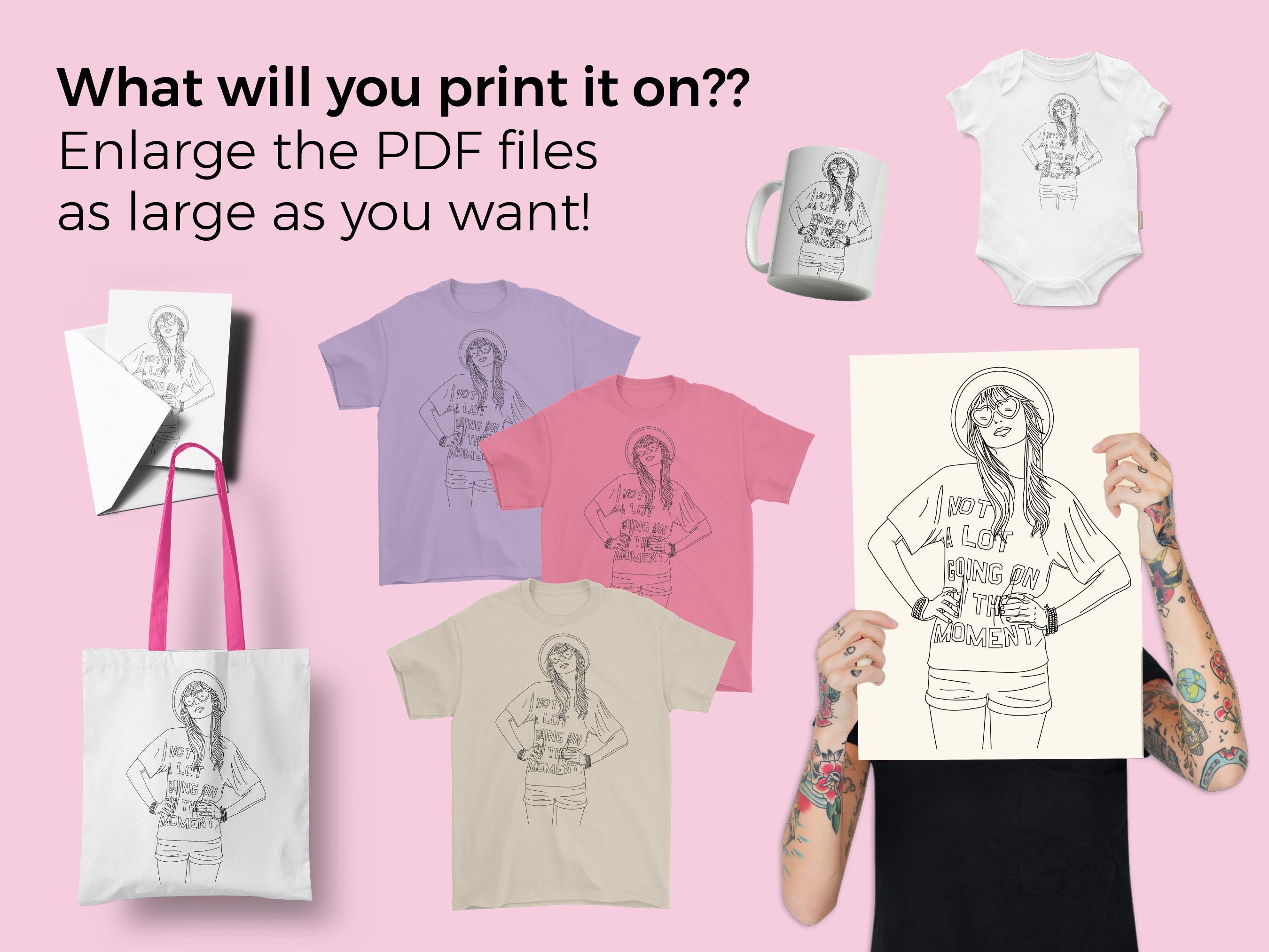 Printable Swiftie Coloring Page for Kids Adults Taylor Digital Eras ...