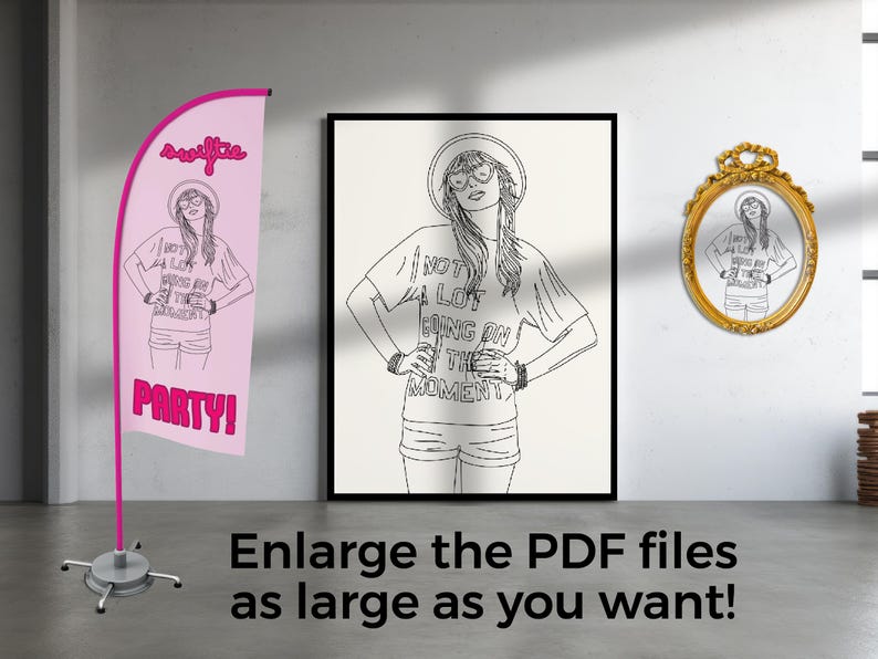 Printable Swiftie Coloring Page for Kids Adults Taylor Digital Eras ...