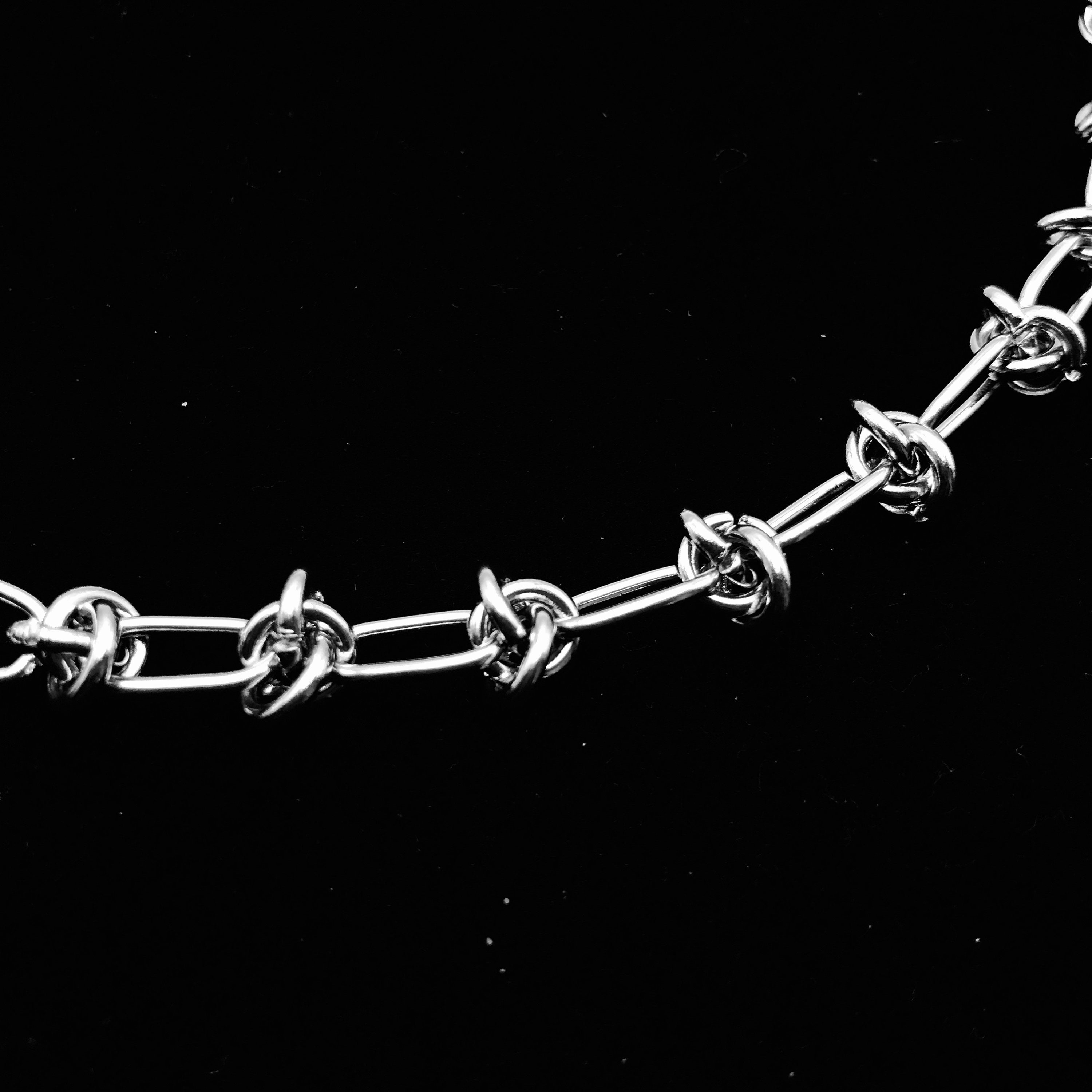 Stainless Steel Barbed Wire Chain Bracelet Anklet Chunky Knot ...