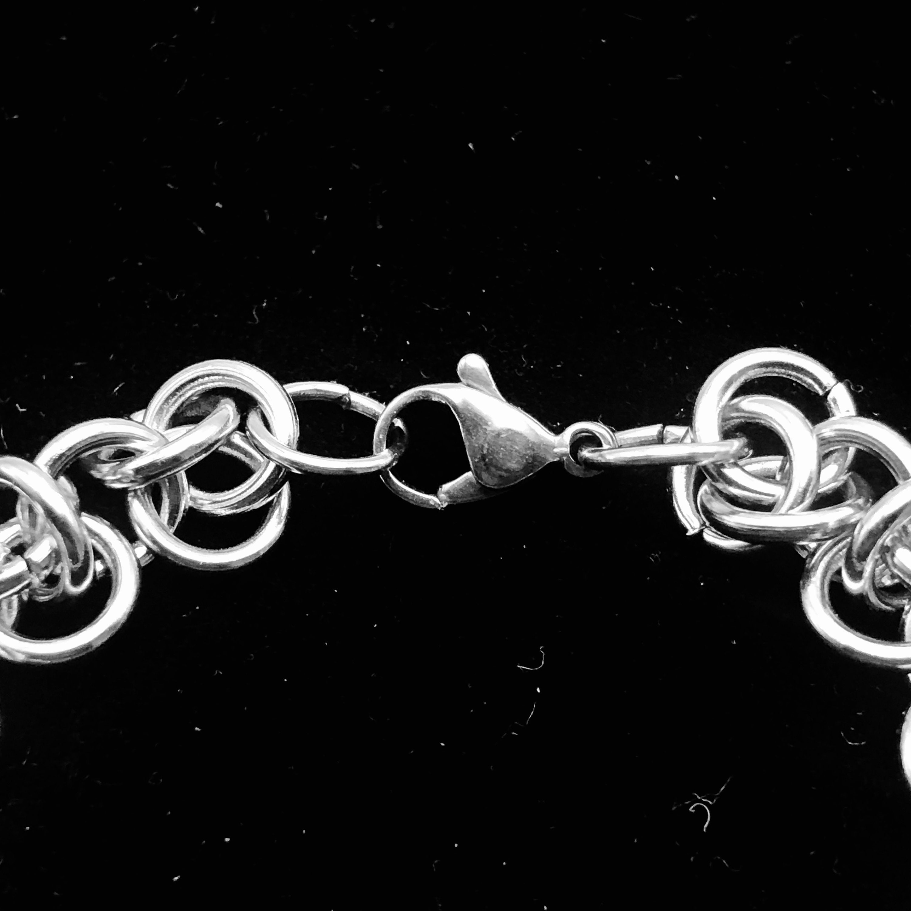 Stainless Steel Chainmaille Linked Rings Chain Bracelet Minimalist ...