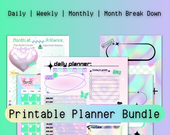 Monthly Calendar , Planner Y2k - Etsy