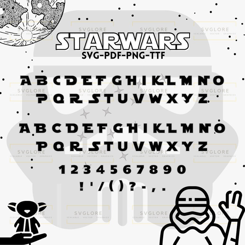 Star Font SVG Alphabet Svg font Svg Star Alphabet SVG Font - Etsy
