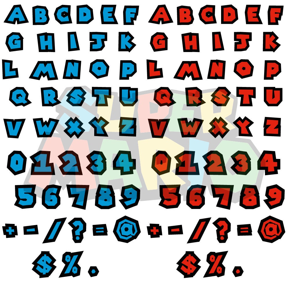 Super Mario Svg Font , Svg Mario Alphabet ,super Mario Font Letters Svg ...