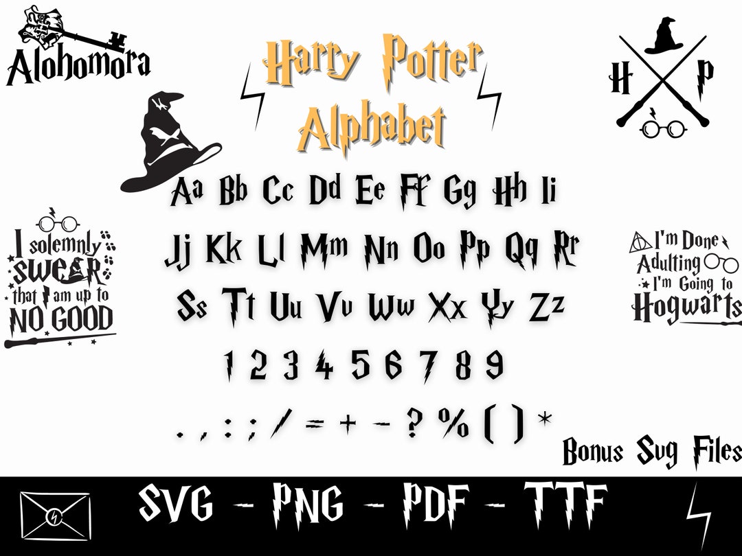 Potter Font Svg wizard Alphabet Svg Alohomora Svg Wizard - Etsy UK