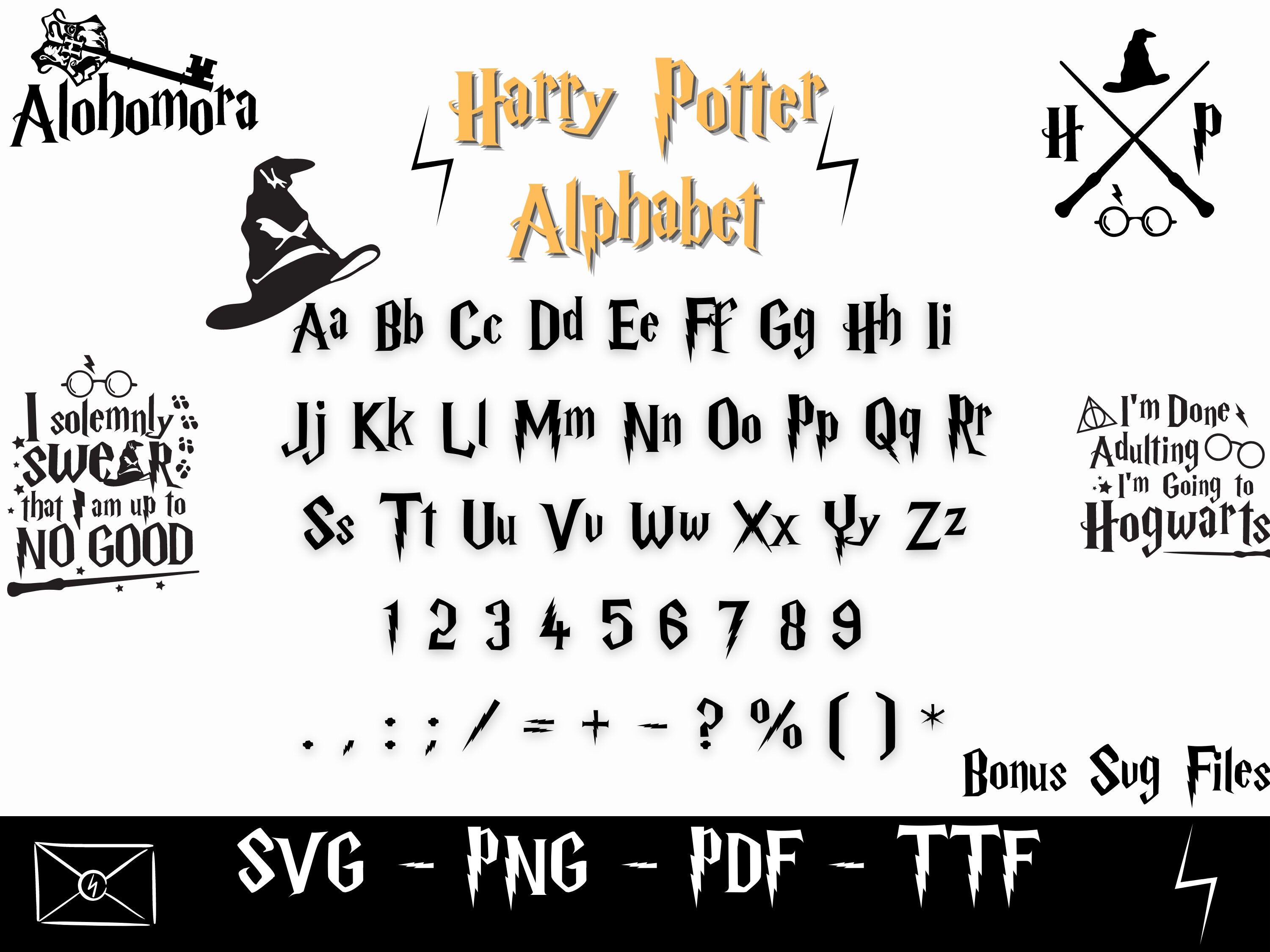 Potter Font Svg wizard Alphabet Svg Alohomora Svg Wizard - Etsy UK