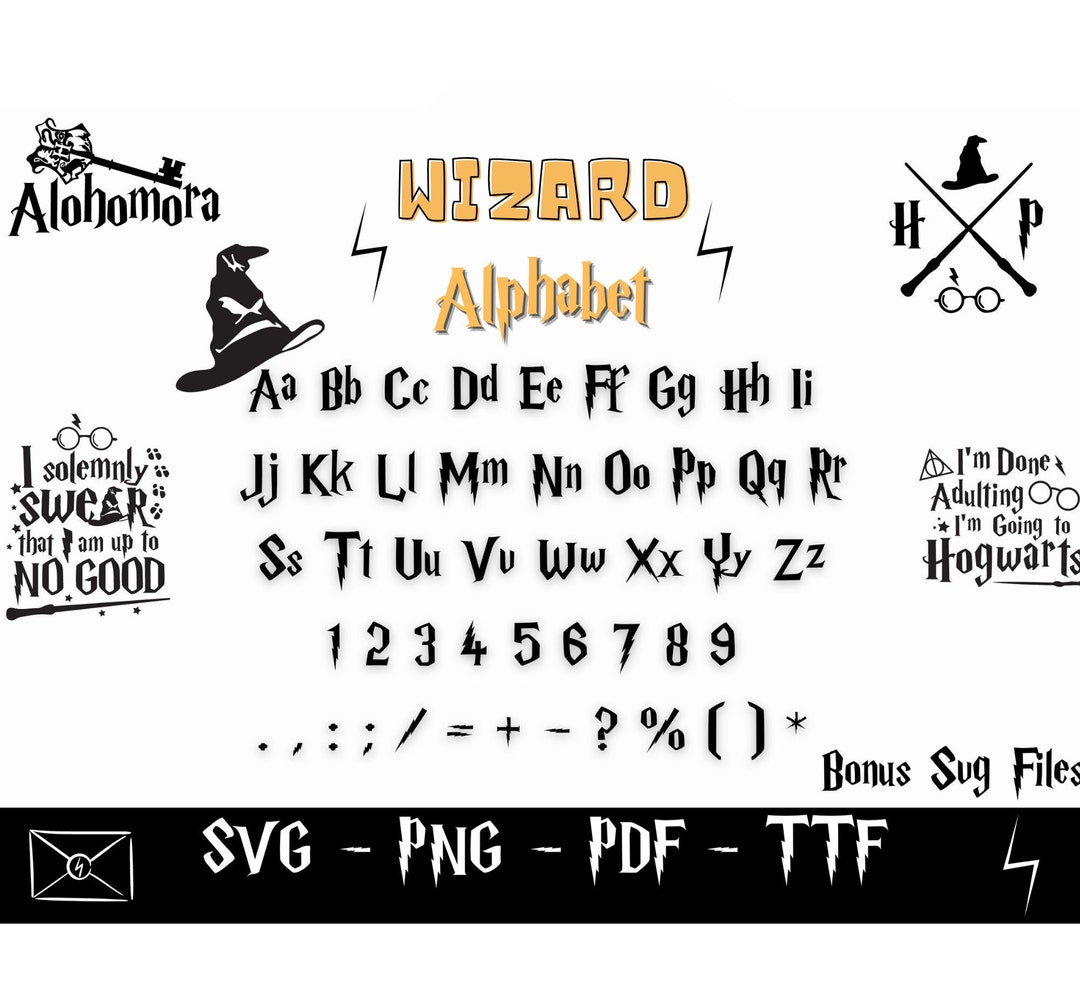 Wizard Font Svg,Wizard Alphabet Svg, Alohomora Svg, Svg Png Pdf-Ttf ...