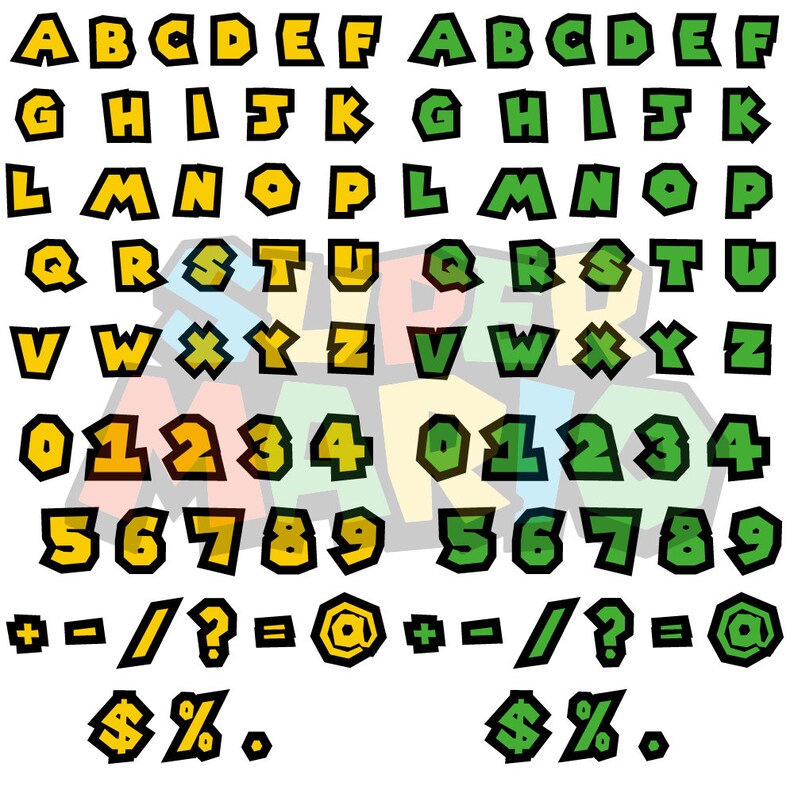 Super Mario Svg Font Svg Mario Alphabet Super Mario Svg - Etsy Australia