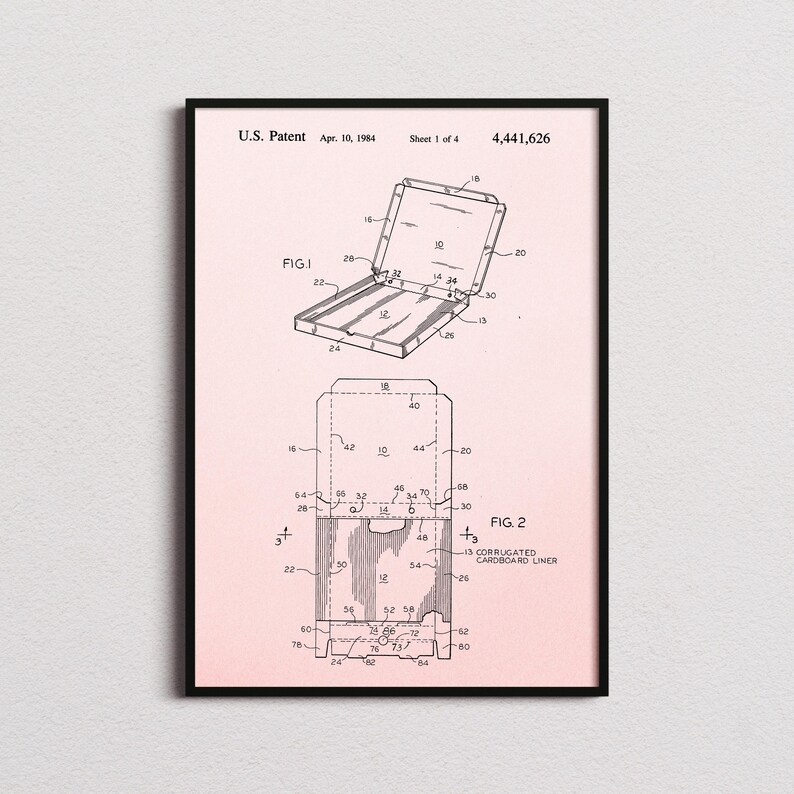 Pizza Box Patent Print, Pizza Box Poster, Pizza Box Wall Art, Pizza Box ...