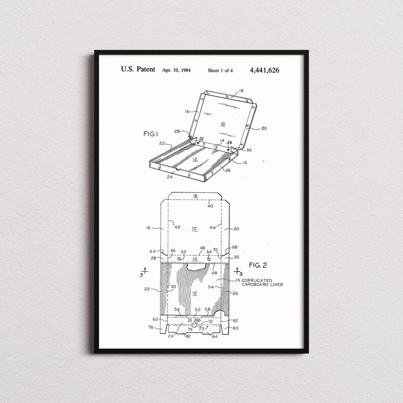 Pizza Box Patent Print, Pizza Box Poster, Pizza Box Wall Art, Pizza Box ...