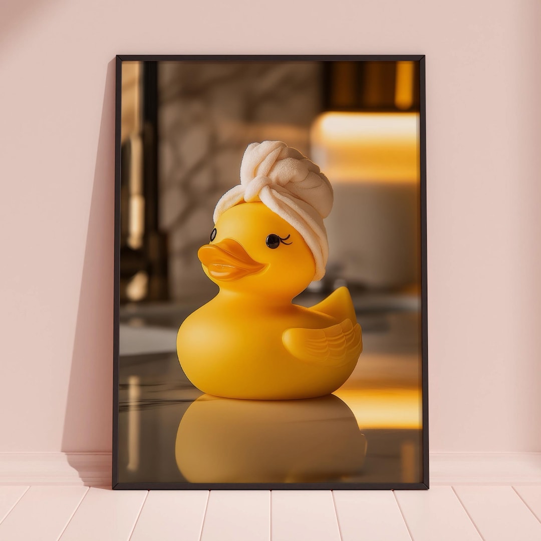 Cute Rubber Duck Print, Rubber Duck Prints, Rubber Duck Wall Art, Funny ...