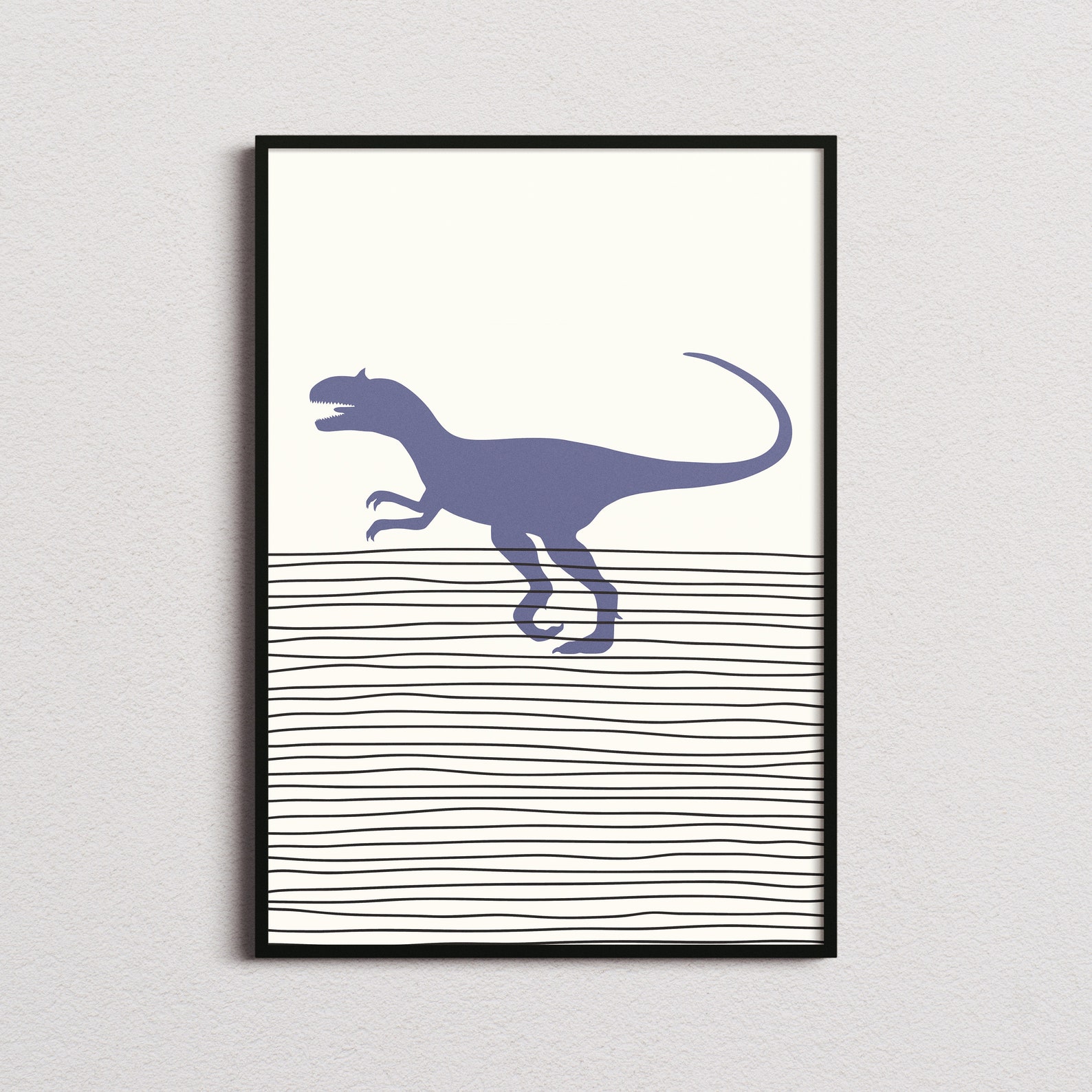 Allosaurus Print, Allosaurus Poster, Allosaurus Mid-century Art ...