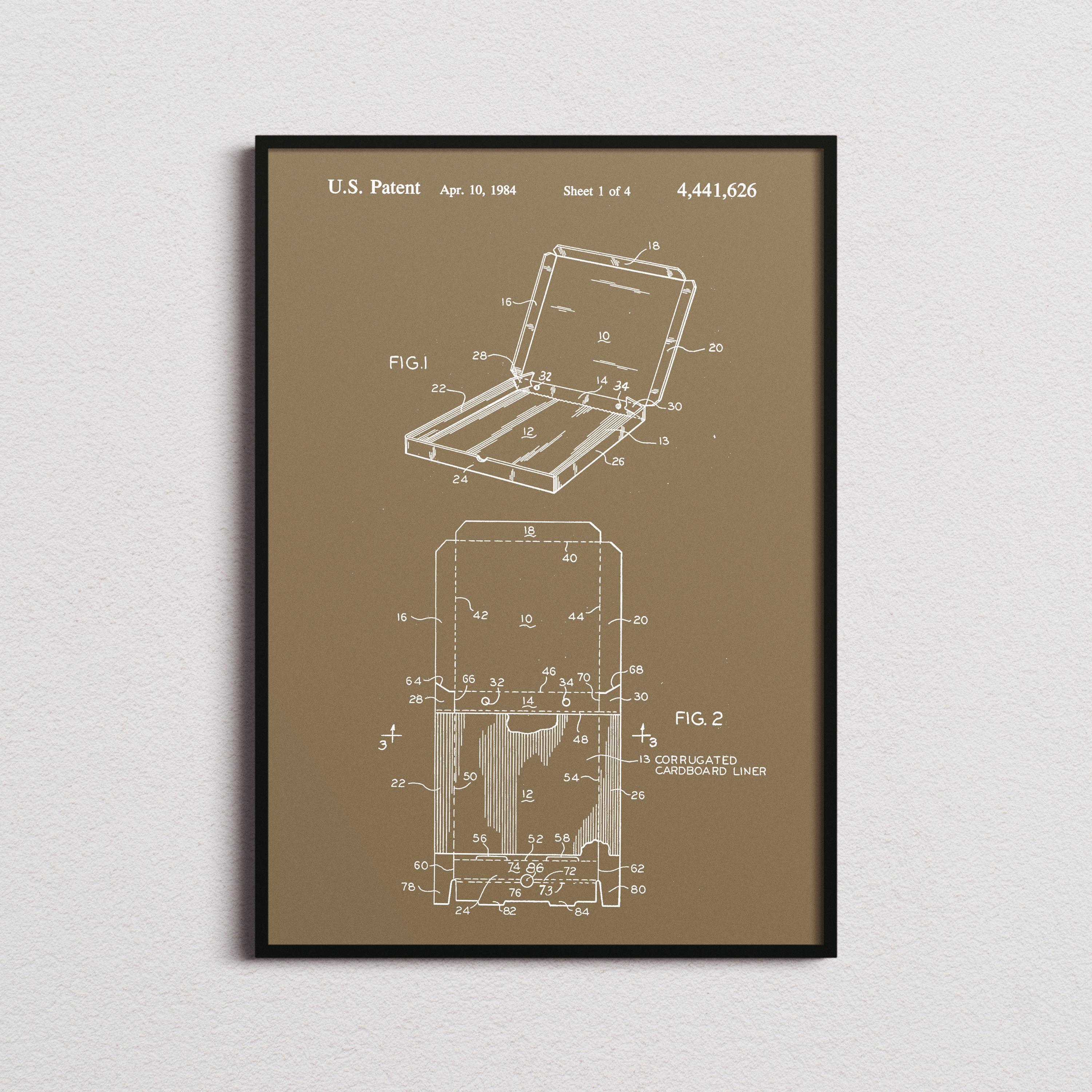 Pizza Box Patent Print, Pizza Box Poster, Pizza Box Wall Art, Pizza Box ...