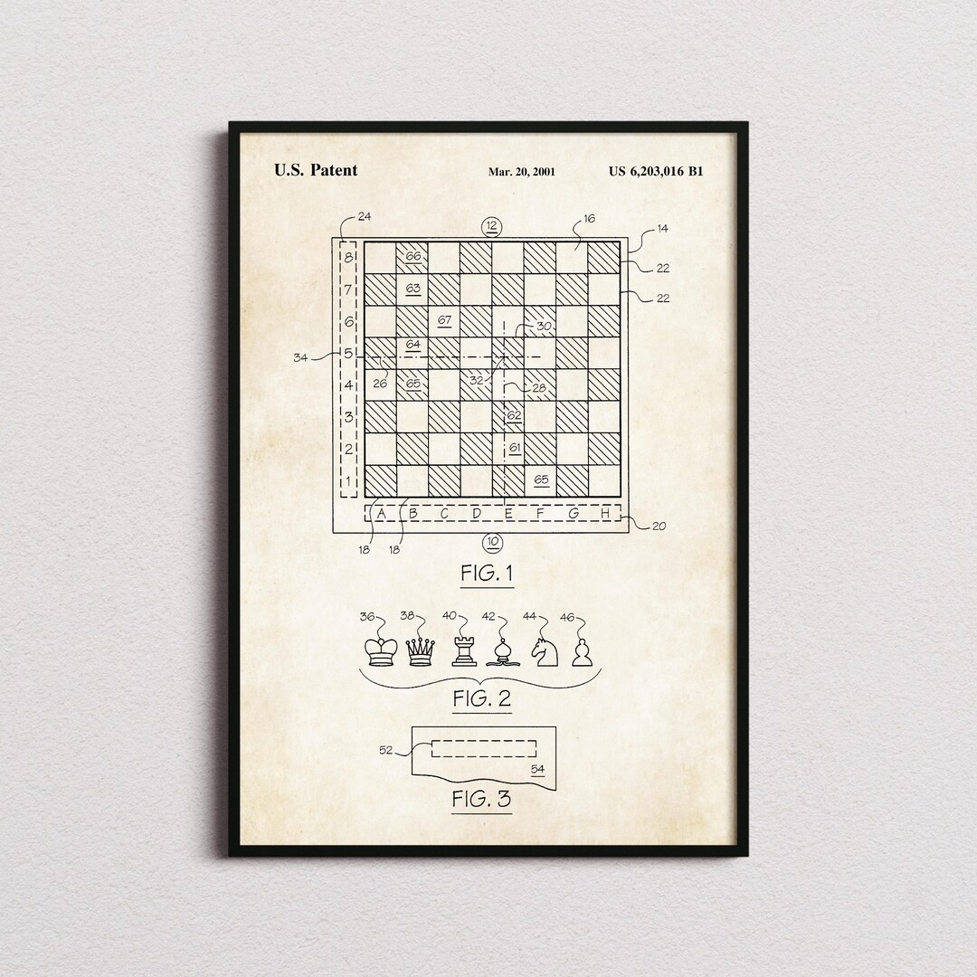 Chess Patent Print, Chess Poster, Chess Wall Art, Chess Art Print ...