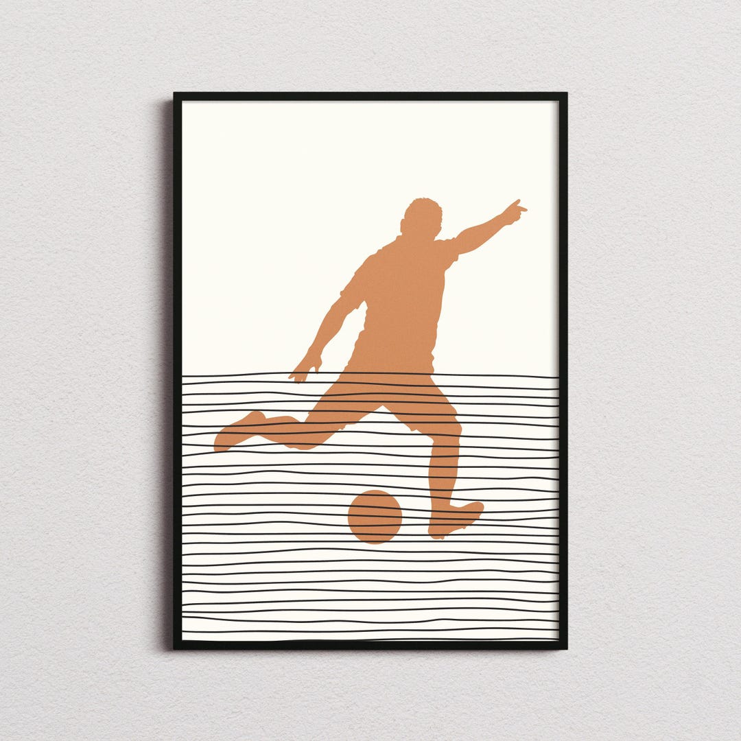 Soccer Player Print, Soccer Player Silhouette Print, Soccer Player ...