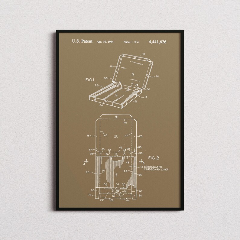 Pizza Box Patent Print, Pizza Box Poster, Pizza Box Wall Art, Pizza Box ...