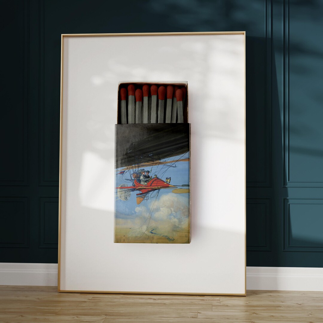 Vintage Air Travel Matchbox Print, Harry Grant Dart Print, Vintage ...