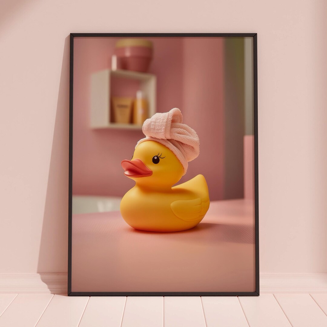 Cute Rubber Duck Print, Rubber Duck Prints, Rubber Duck Wall Art, Funny ...
