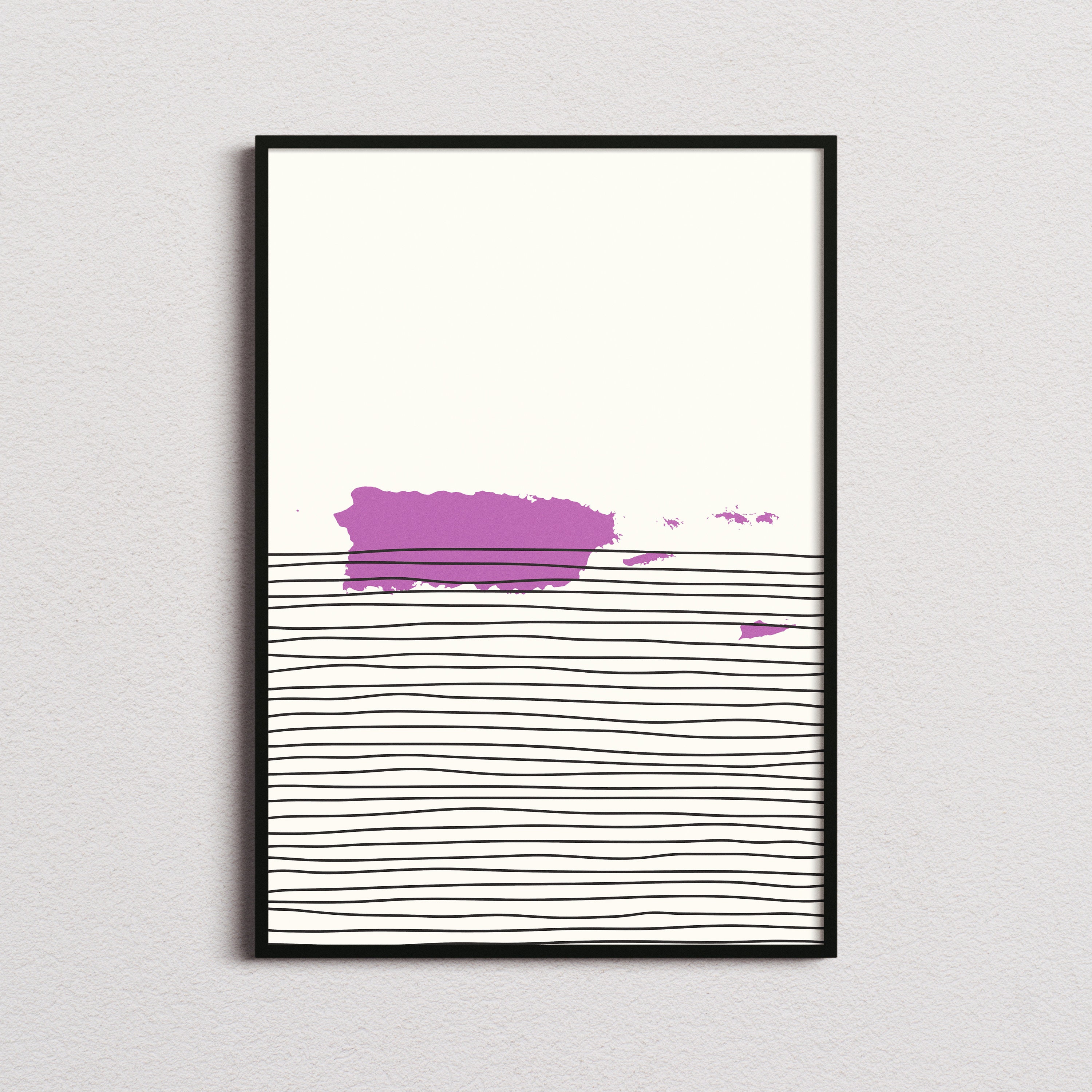 Puerto Rico Print Puerto Rico Silhouette Map Print Puerto - Etsy