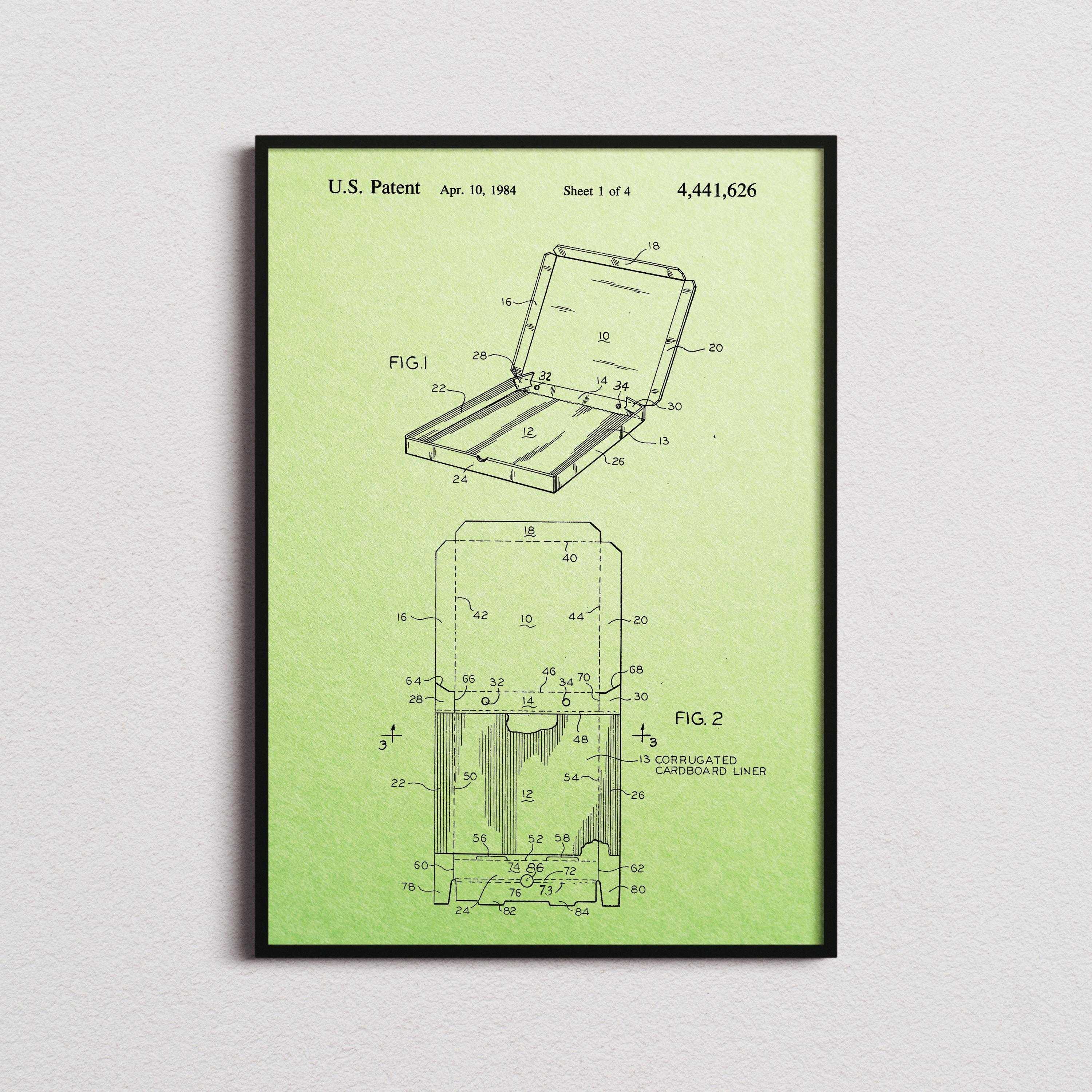 Pizza Box Patent Print, Pizza Box Poster, Pizza Box Wall Art, Pizza Box ...